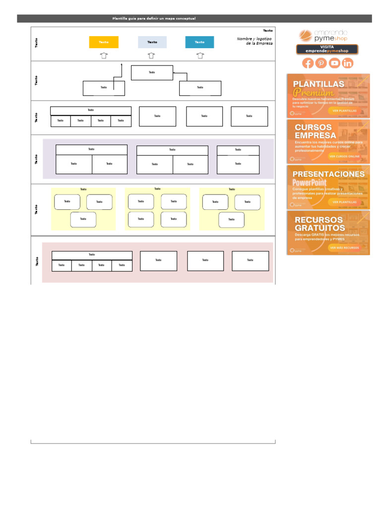 Plantilla Mapa Conceptual en Excel Emprendepyme | PDF