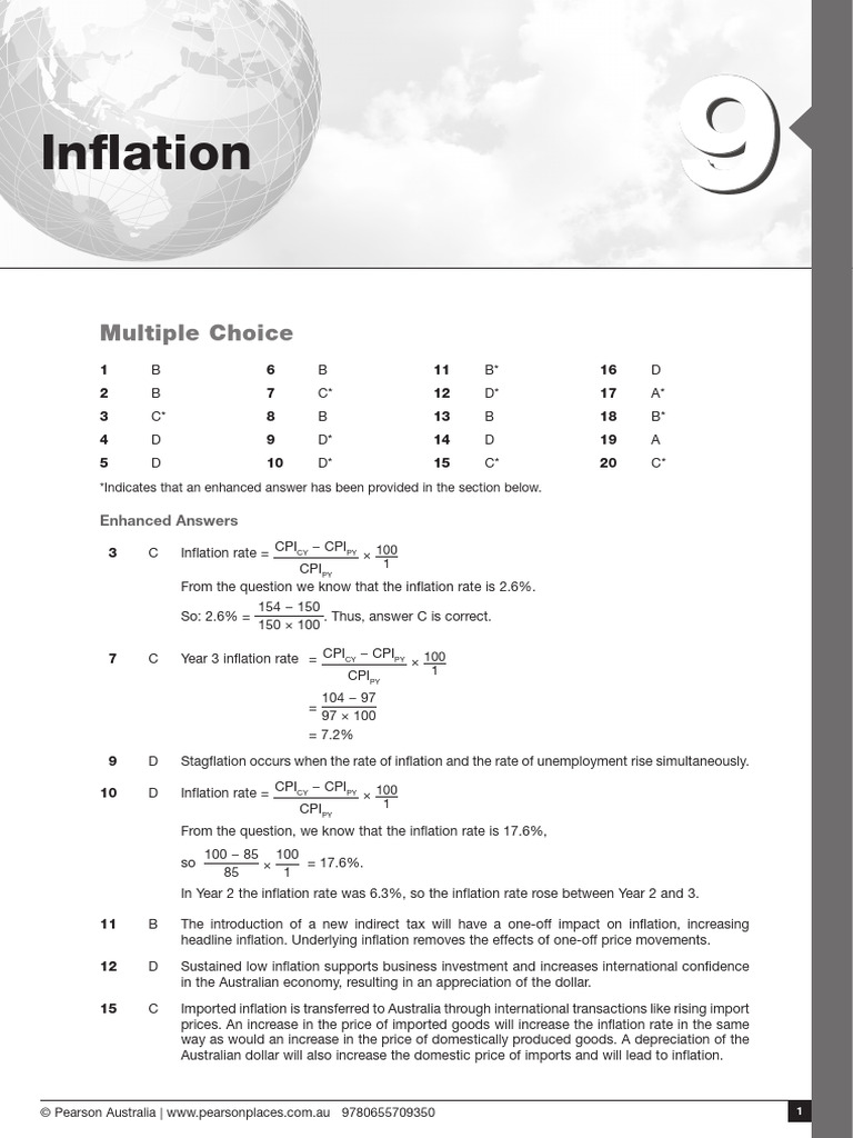 AGE 2023 WB CH09 Answers | PDF | Cost Of Living | Inflation