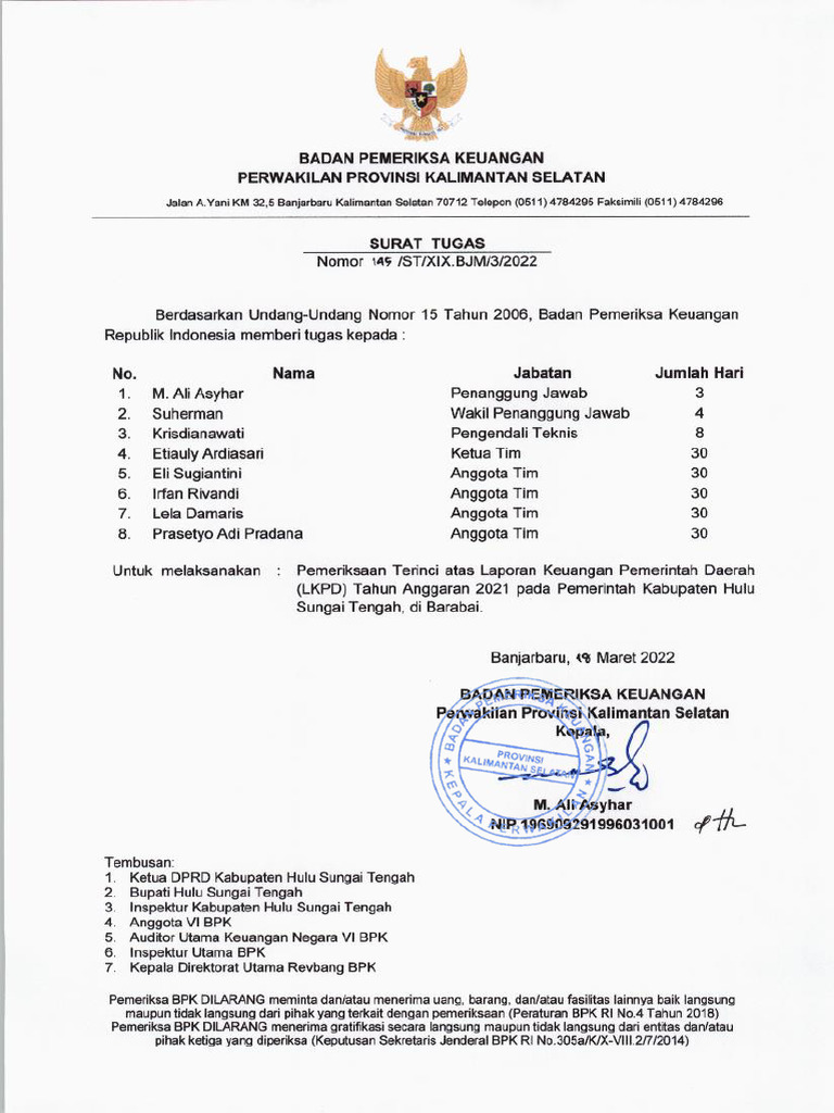 A.1.2 ST Terinci LKPD Kab HST TH 2021 | PDF