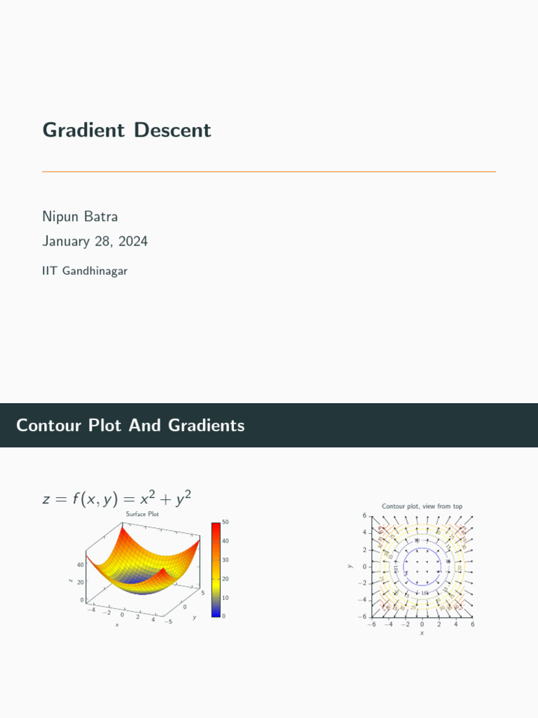 Gradient Descent | PDF | Gradient | Mathematics Of Computing
