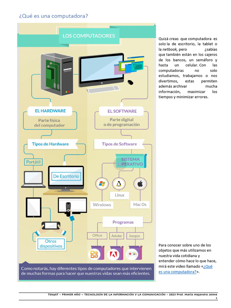 Historia de las computadoras: evolución y uso | PDF | Hardware de la ...