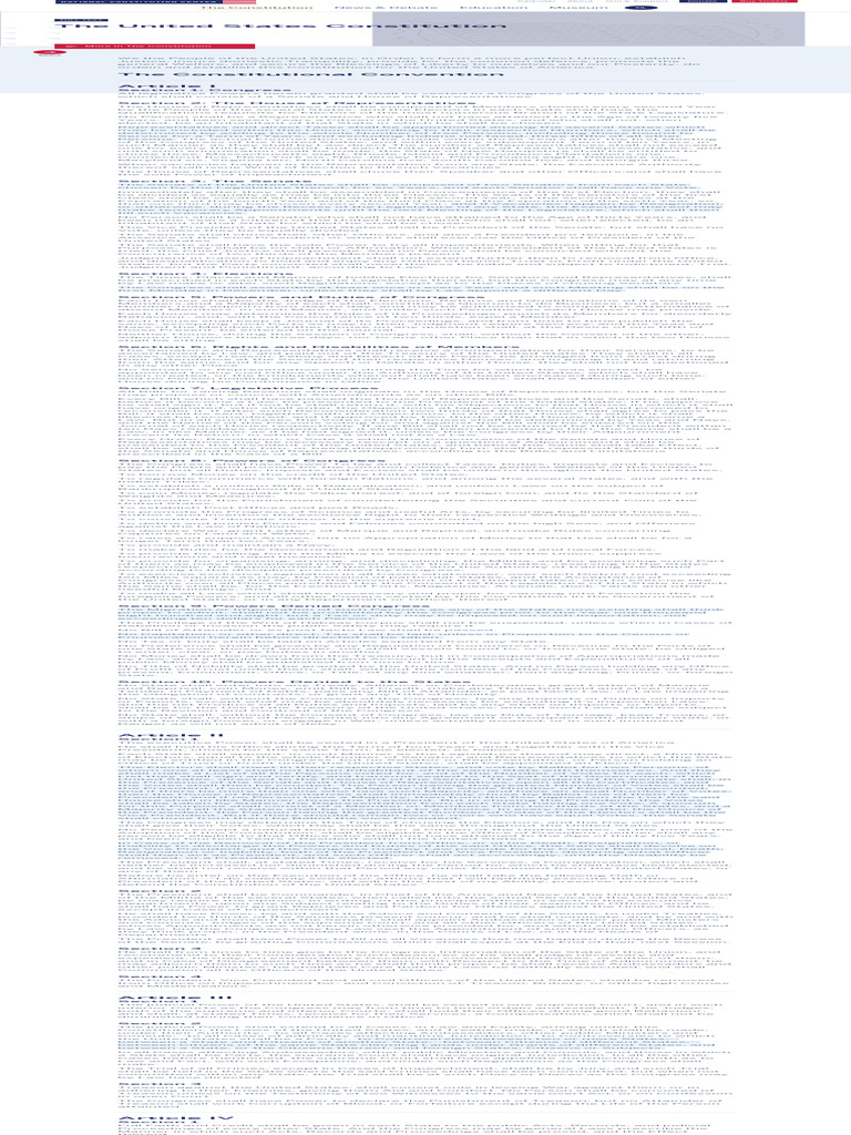 U.S. Constitution: Article I Overview | PDF | Presidents Of The United ...