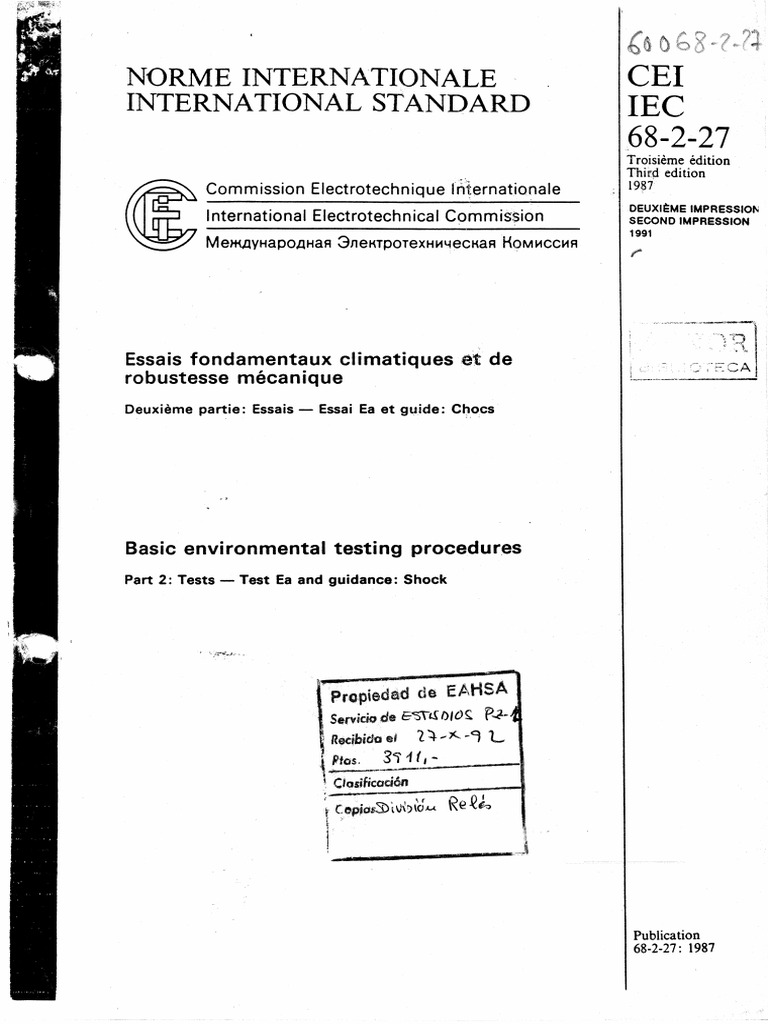 60068-2-27 Iec 1987 | PDF