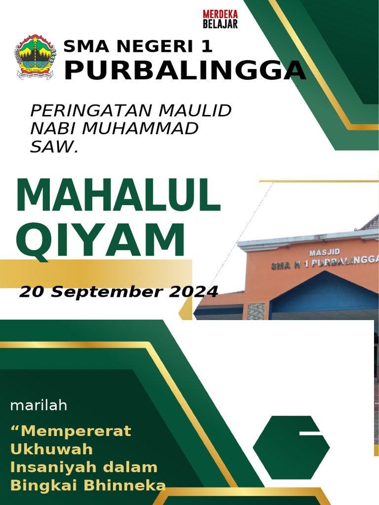 Teks Mahalul Qiyam Muludan SMA Negeri 1 Purbalingga 2024 | PDF