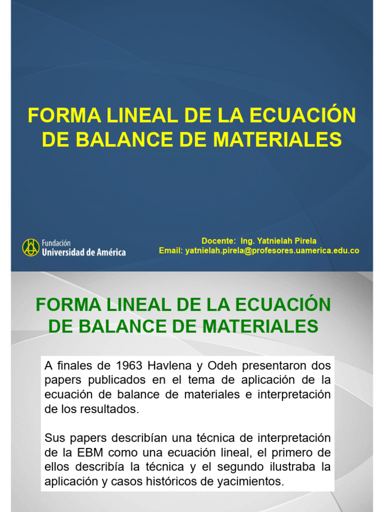 Ecuación Lineal de Balance de Materiales | PDF | Petróleo | Ecuaciones
