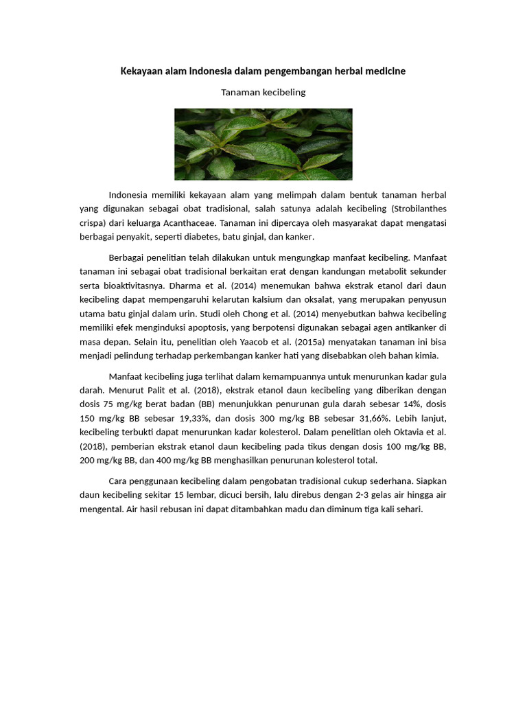 Kekayaan Alam Indonesia Kecibeling by FAISHAL ALFAYYEDH | PDF | Kesehatan Holistik