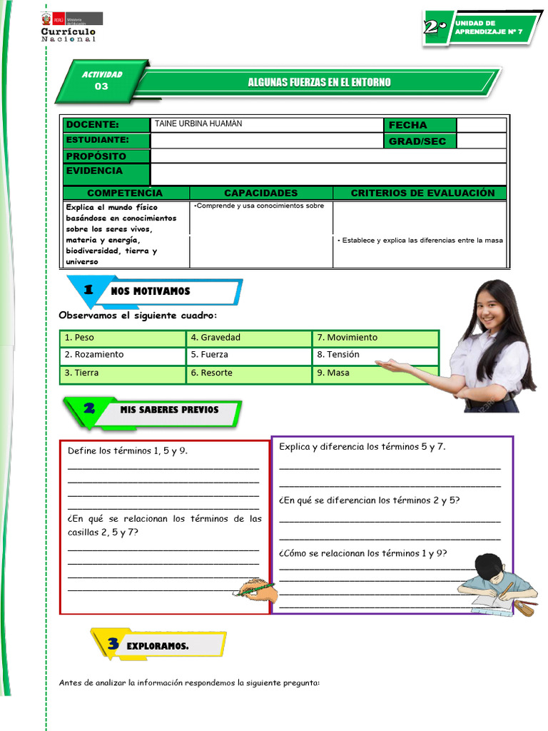 B-2º Act 3 Cyt Unid 7 - Sem 2 | PDF | Fuerza | Fricción