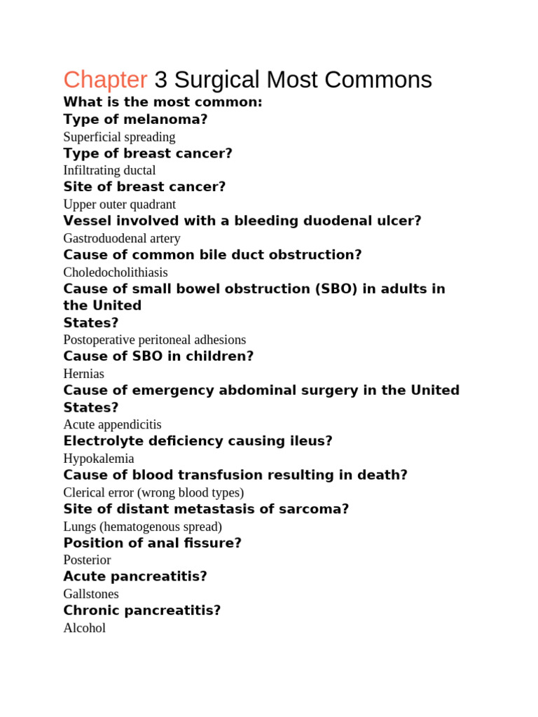 Surgical Most Common | PDF | Self-Improvement | Science & Mathematics