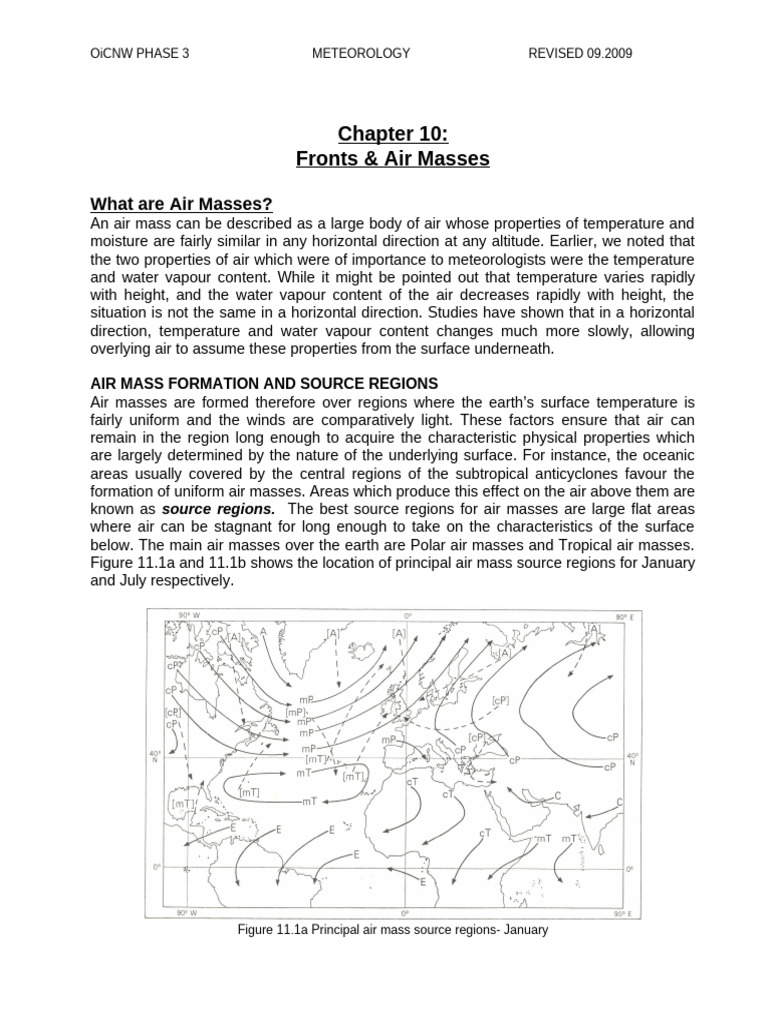 Chapter 8 - Fronts and Air Masses - Notes | PDF | Cloud | Atmosphere Of ...