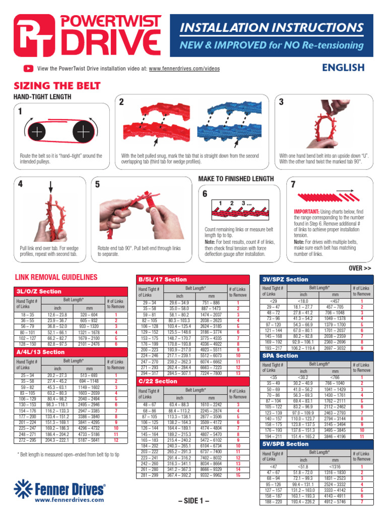 PowerTwist Belt Installation Guide | PDF | Belt (Mechanical ...