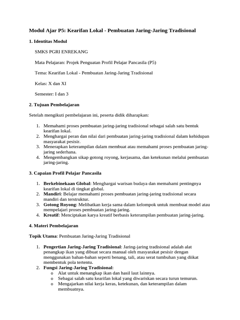 Modul Ajar P5 | PDF | Griya & Taman