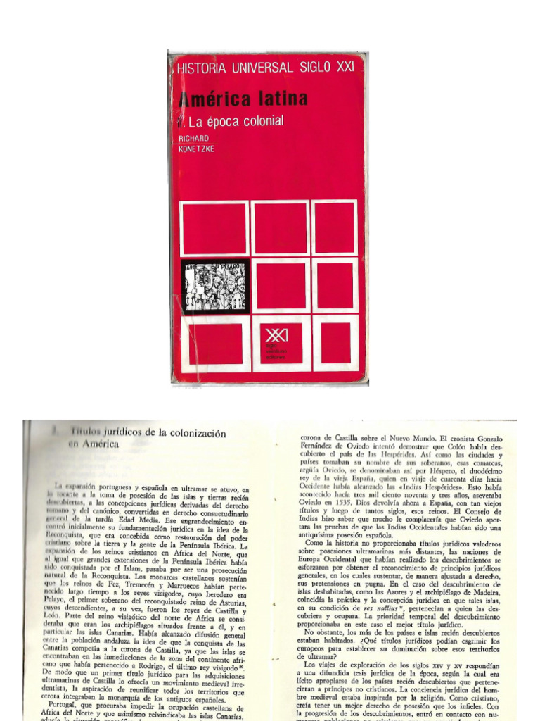 Lectura 1A - Konetzke, R - Títulos JurídicosColonización de América-1 | PDF