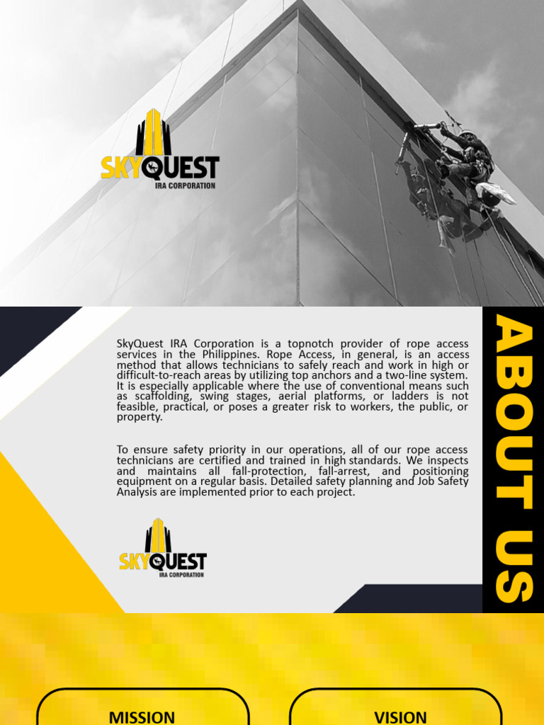 SkyQuest Company Profile | PDF | Safety | Rope