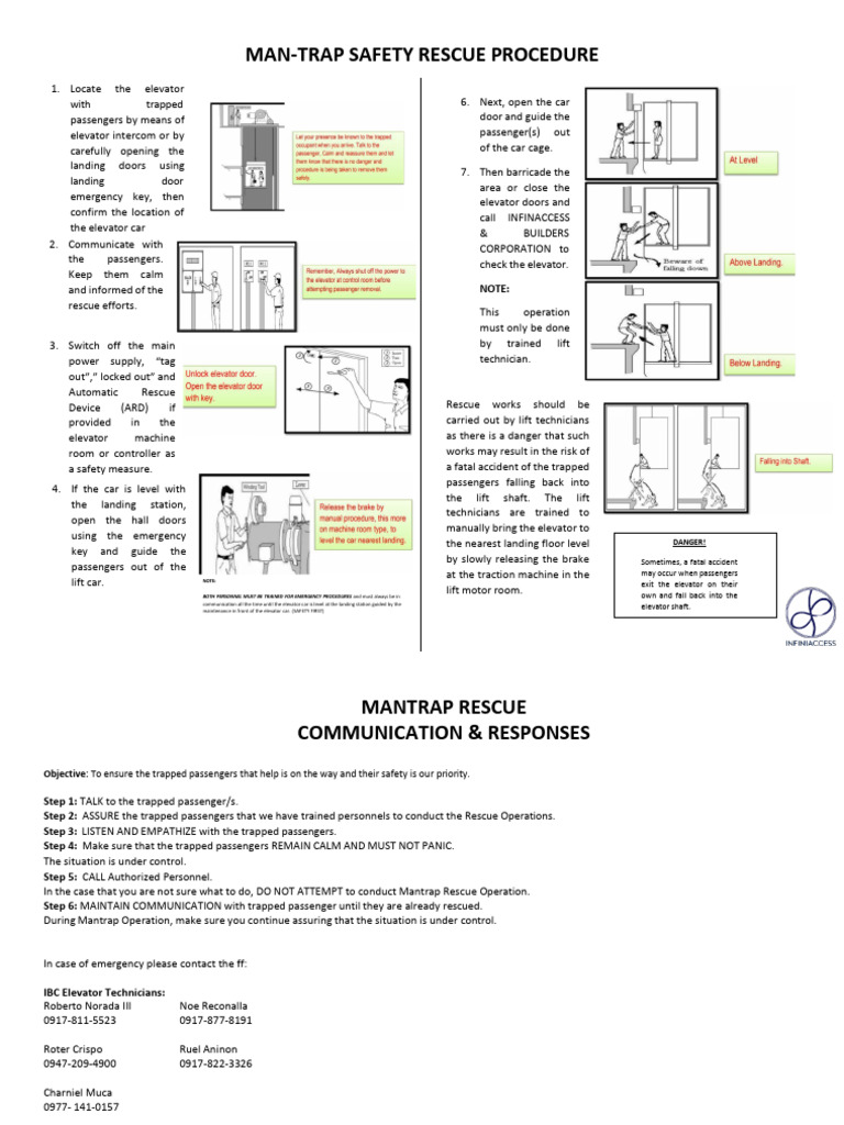 Mantrap Elevator Rescue Procedures | PDF | Elevator | Vehicles