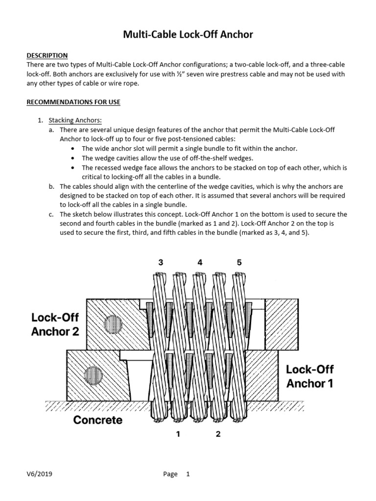 Multi-Cable Lock-Off Anchor Guide | PDF
