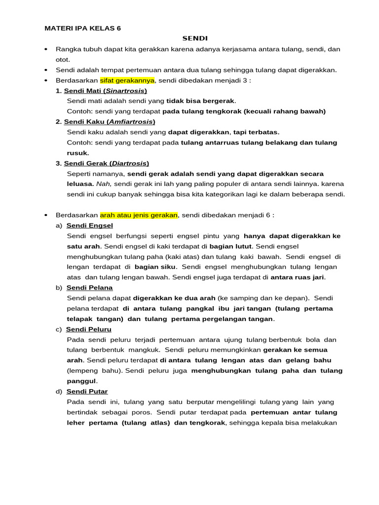Macam-Macam Sendi dan Fungsinya | PDF | Ilmu Sosial