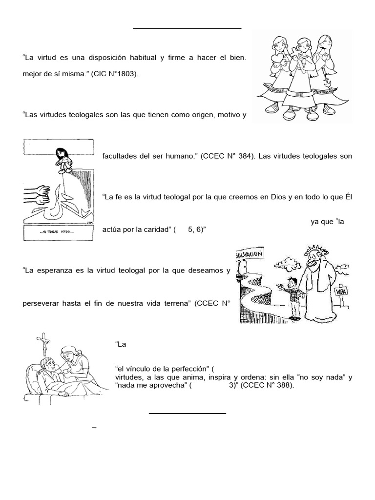 Ficha 1° Las Virtudes Teologales | PDF | Fe | Virtud