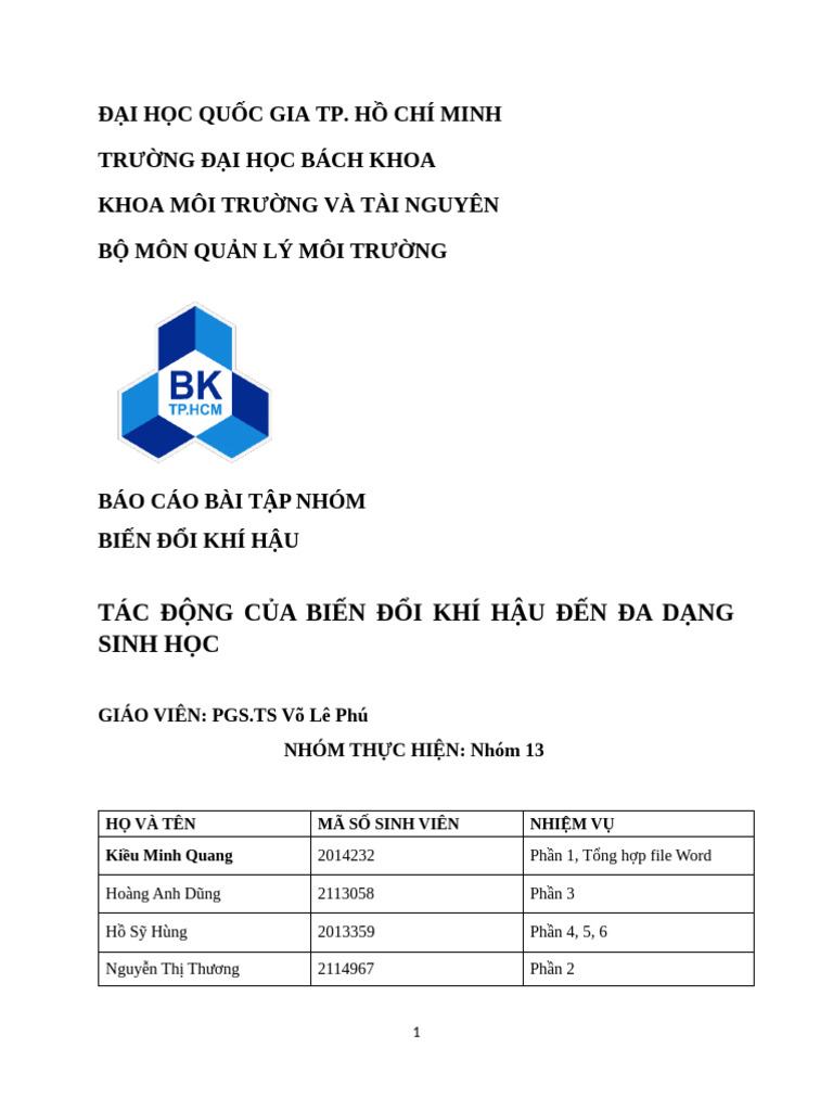 BT Nhóm Môn BDKH Nhóm 13 | PDF