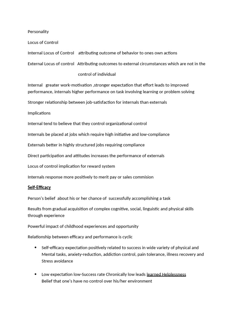 Personality and IB | PDF | Self Efficacy | Goal Setting