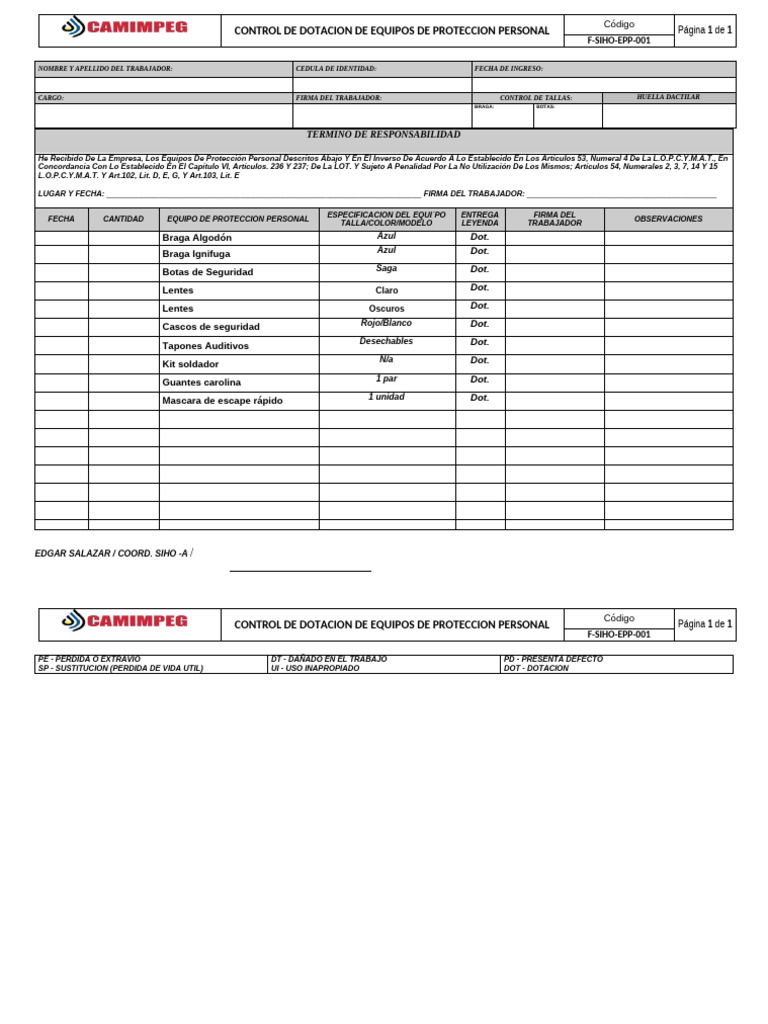 Control de Dotacion | PDF
