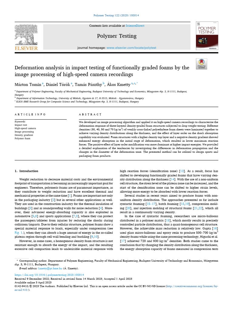 Deformation Analysis in Impact Testing of Functionally Graded F 2023 ...