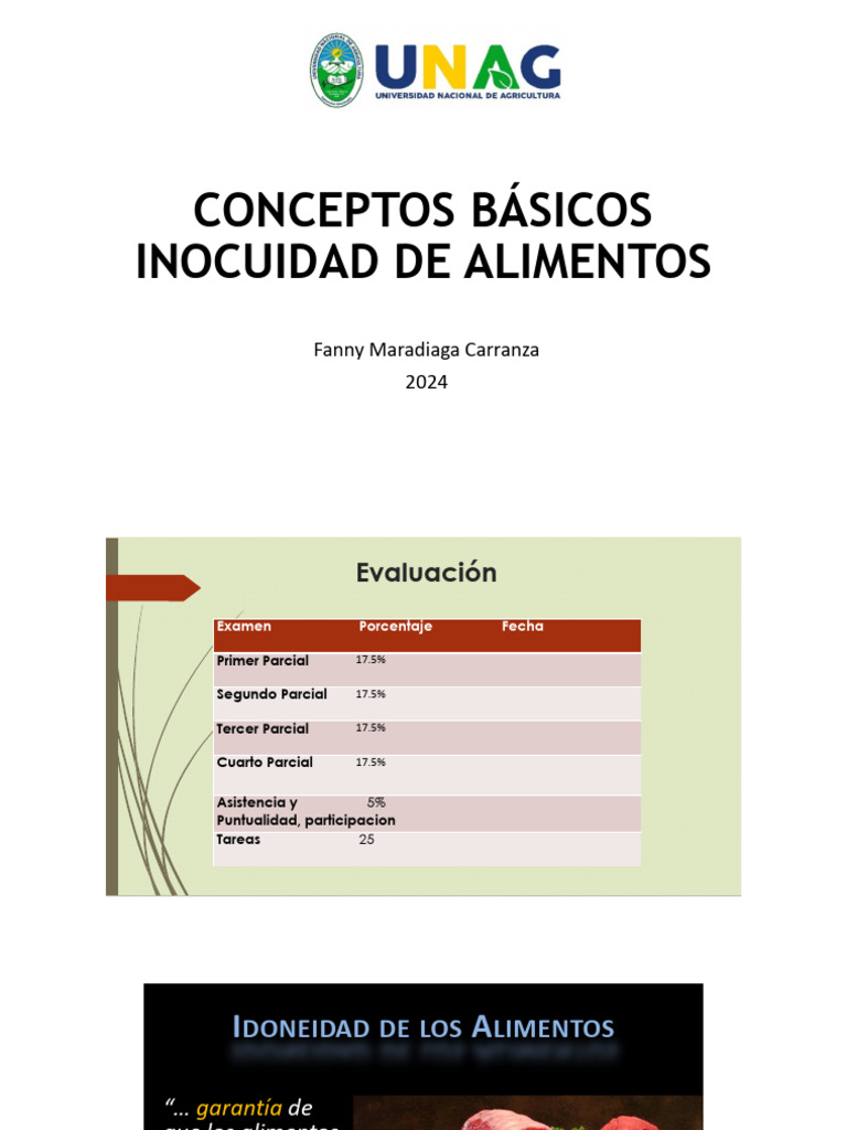Conceptos Basicos Inocuidad de Alimentos | PDF | Alimentos | Seguridad alimenticia