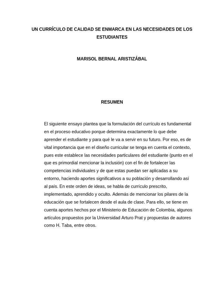 Rev JHL T.F. Marisol Aristizabal | PDF | Plan de estudios | Aprendizaje