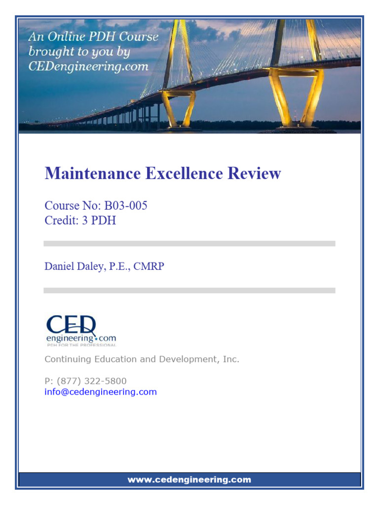 Maintenance Excellence Course Overview | PDF | Reliability Engineering