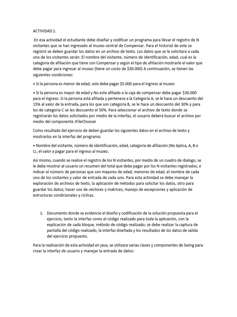 Trabajo 20 | PDF | Java (lenguaje de programación) | Archivo de computadora