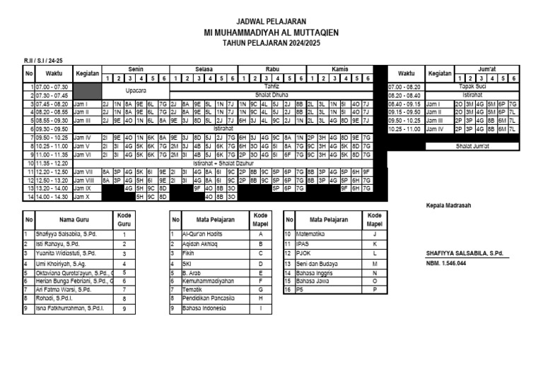 Jadwal 2024-2025 Terbaru | PDF