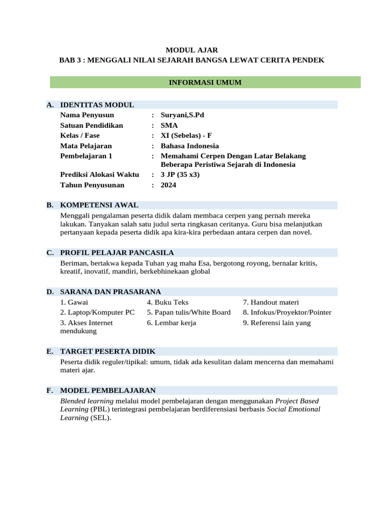 Modul Ajar Yani | PDF