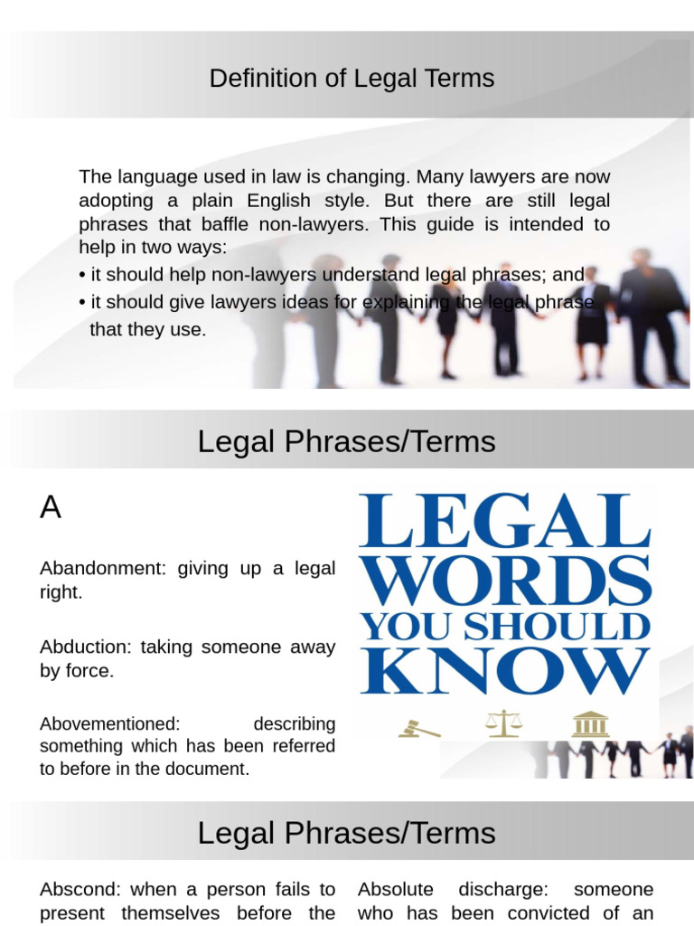 Understanding Legal Terms Guide | PDF | Bankruptcy | Acquittal