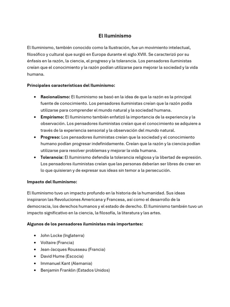 El Iluminismo: Razón y Progreso | PDF