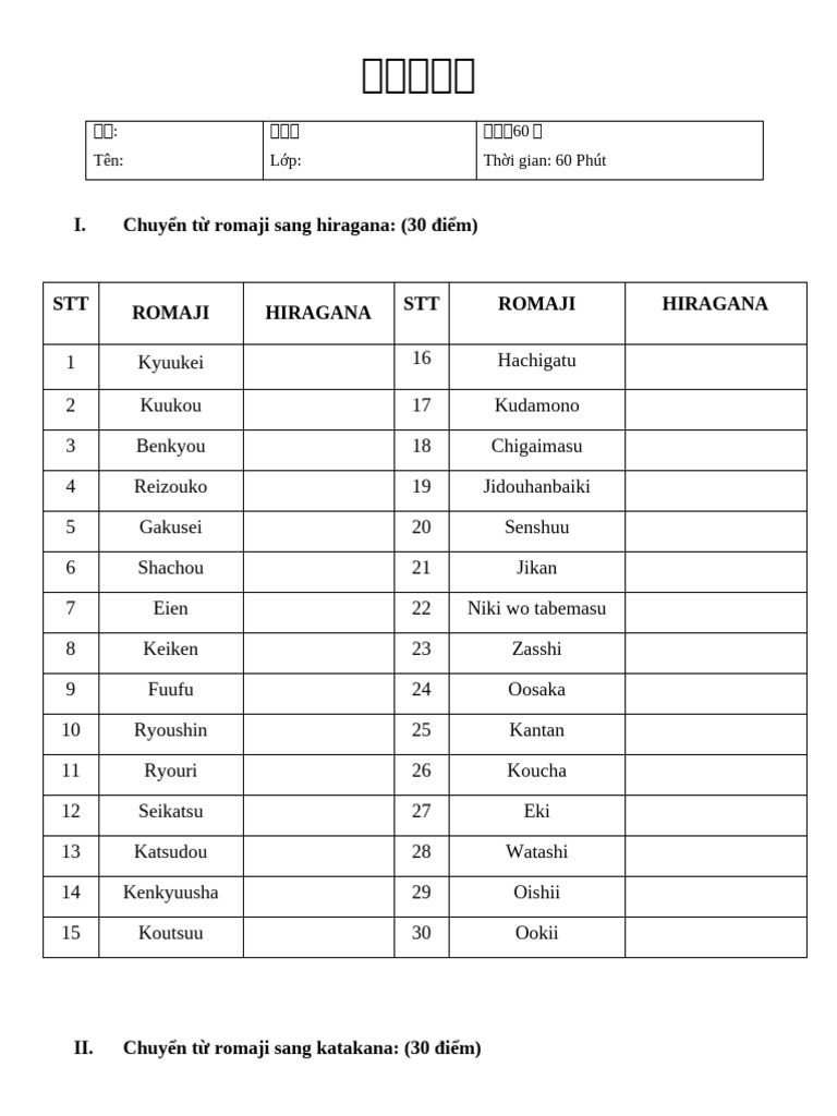 Bài KT Tổng Hợp Bảng Chữ Cái | PDF