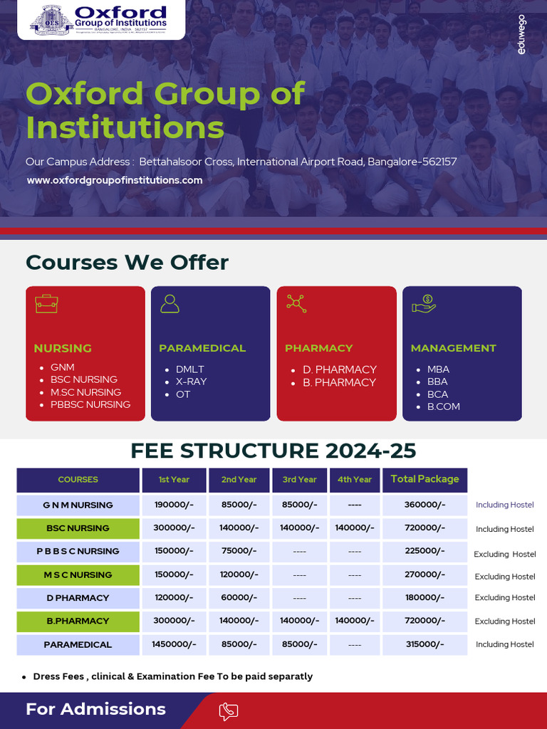 Oxford Fee Structure 2024-25 | PDF