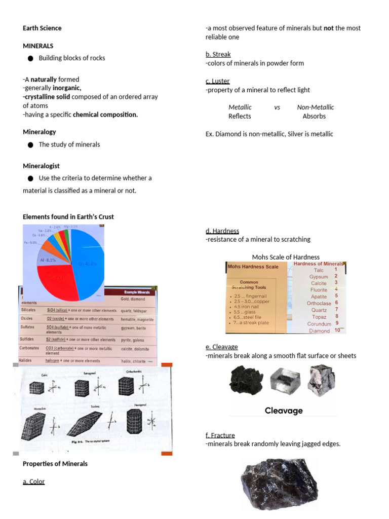 Understanding Mineral Properties and Classification | PDF