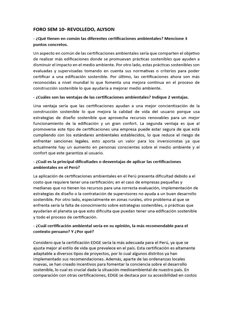 Foro Sem 11 | PDF | Sustentabilidad | Entorno natural