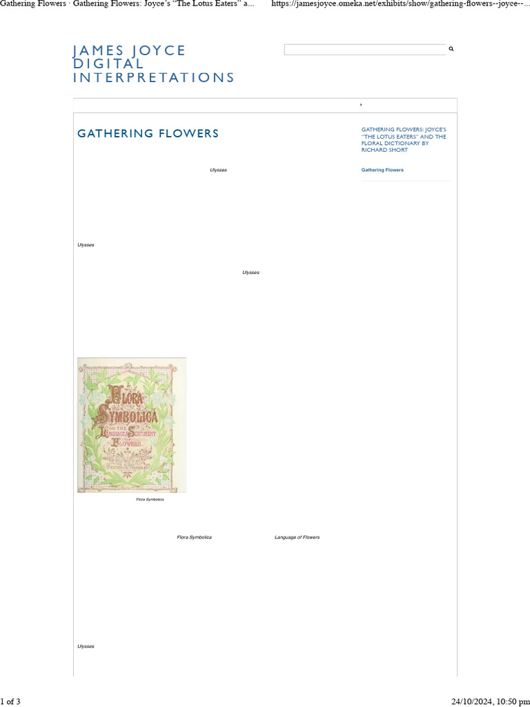 Gathering Flowers Gathering Flowers - Joyce's "The Lotus Eaters" and ...