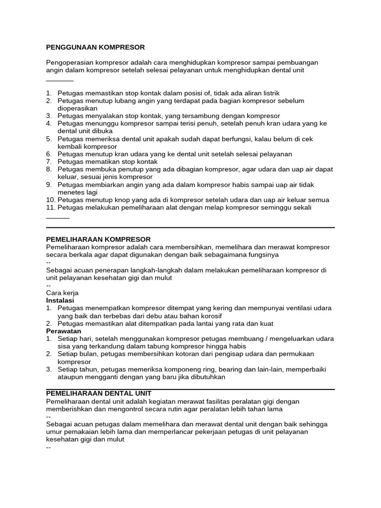 PENGGUNAAN KOMPRESOR Roson | PDF | Teknologi & Rekayasa