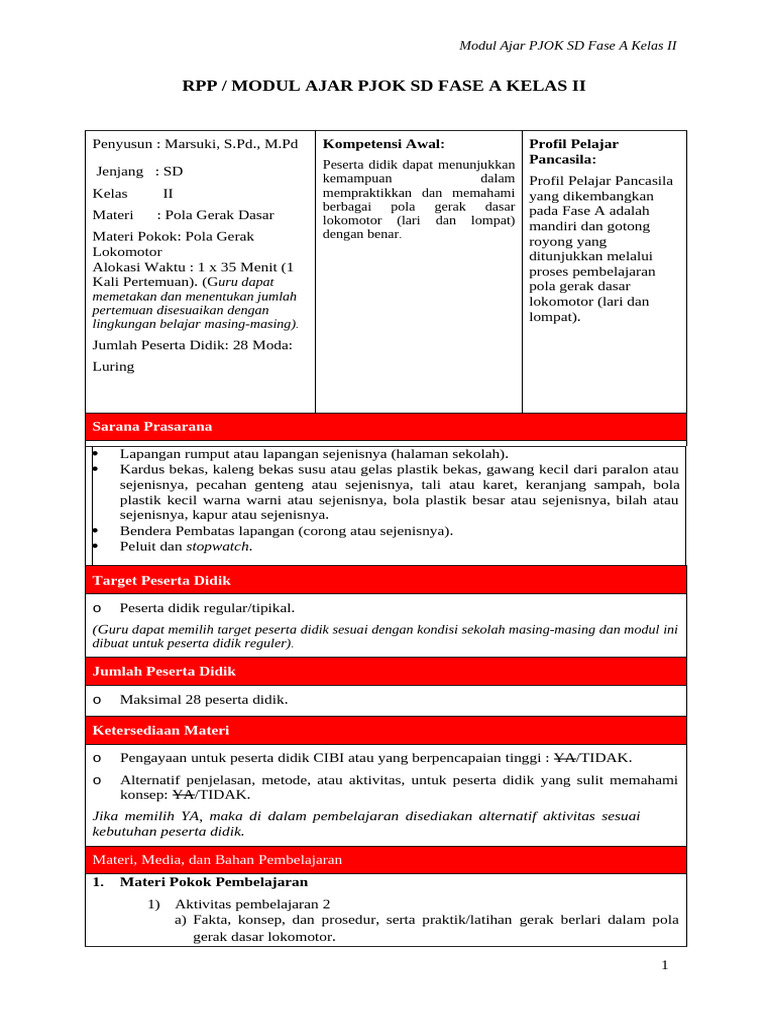 Modul Ajar Pak Marsuki | PDF