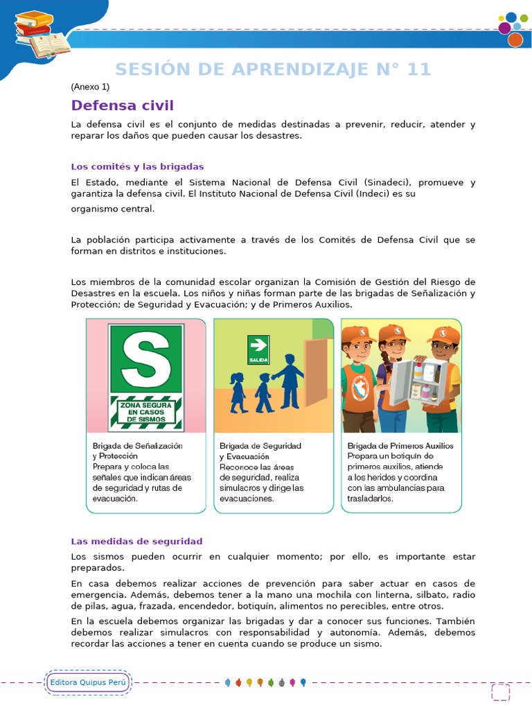 Anexo de Sesiones de Aprendizaje - Semana 2 - UD VIII - Editora Quipus Perú | PDF | Defensa ...