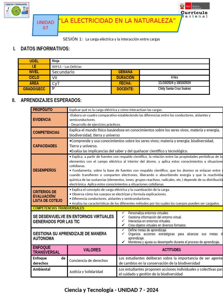A-5º Ses Act 1-Cyt-Und 7 | PDF | Importar | Electrón