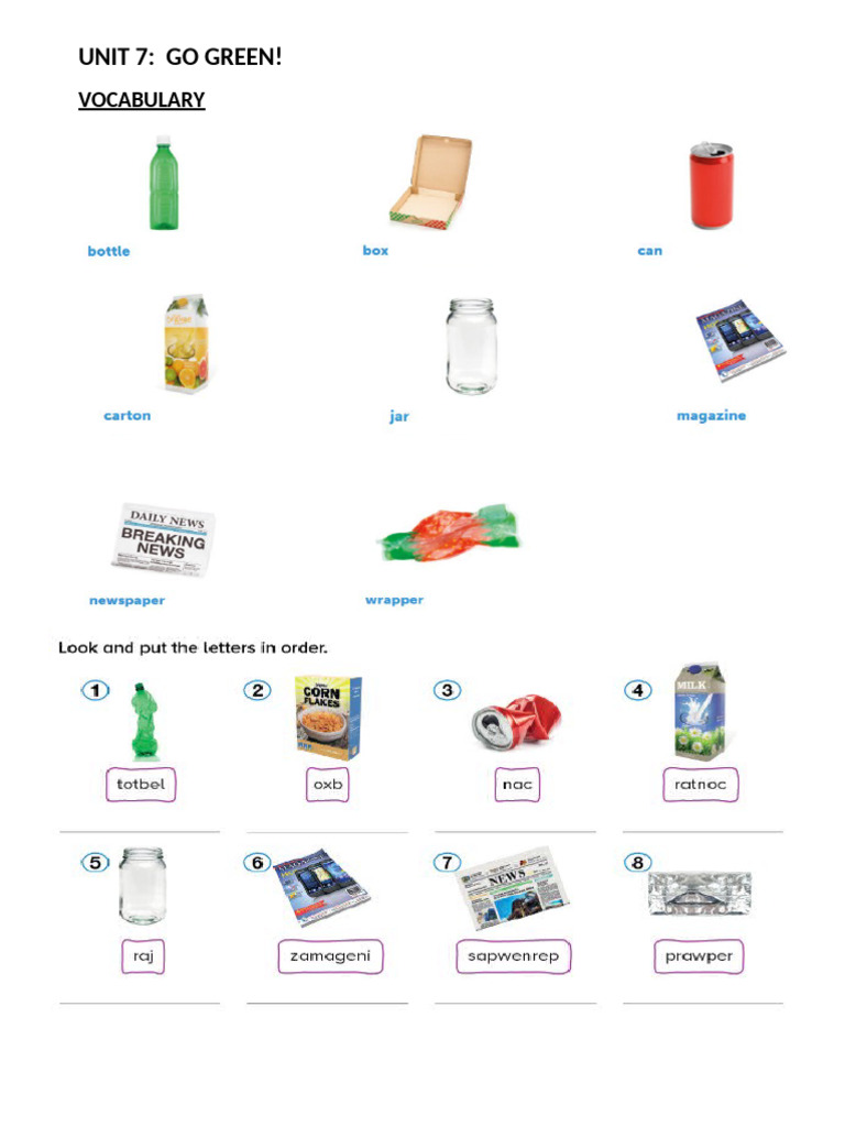 Unit 7 - Vocabulary 3ro | PDF