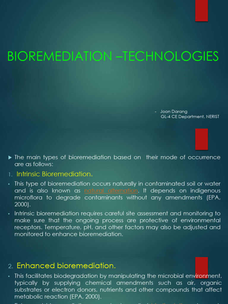 Bioremediation Technologies Overview | PDF | Compost | Soil