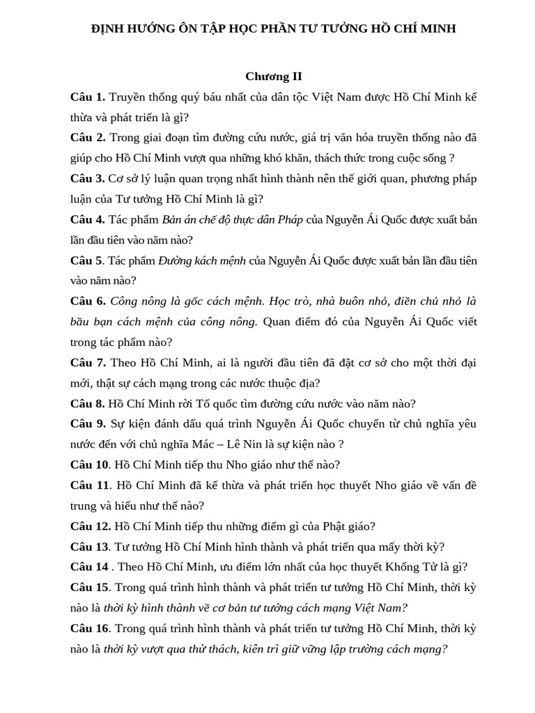 Định hướng ôn tập TTHCM | PDF