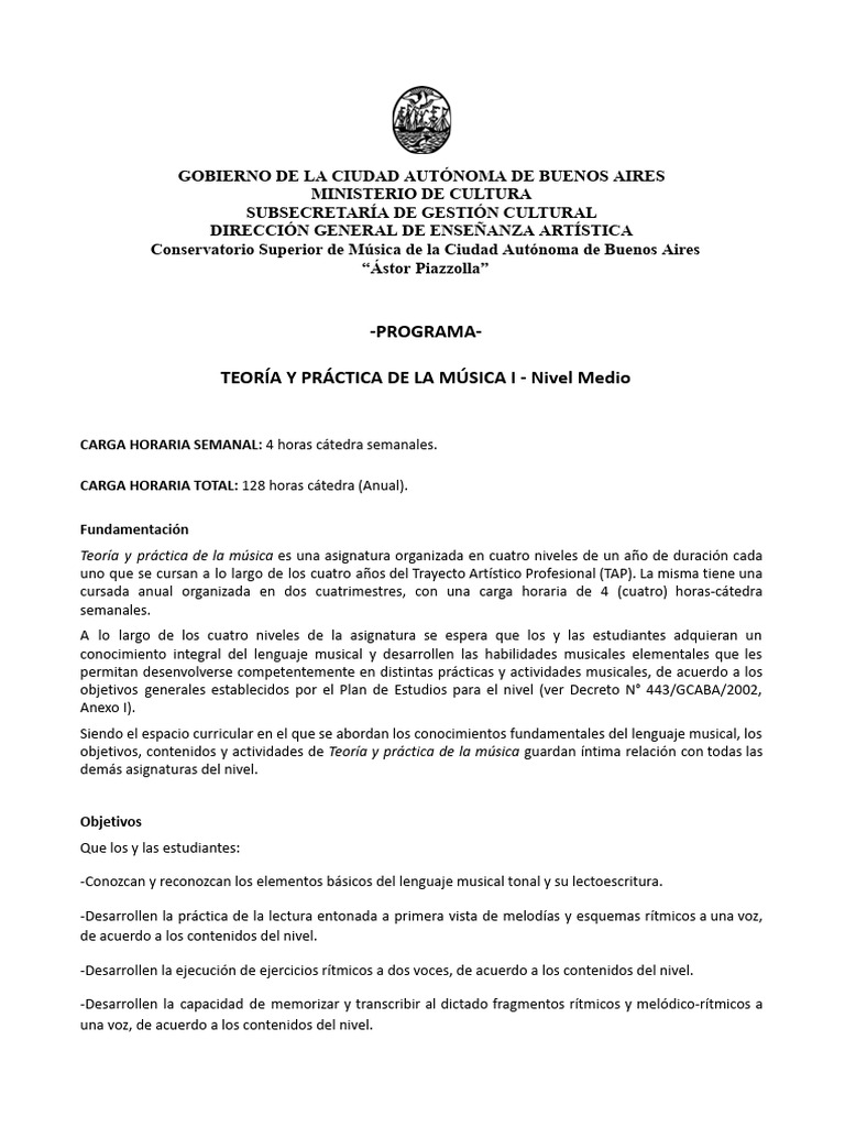 Teoría y Práctica de la Música I | PDF | Ritmo | Escala (música)