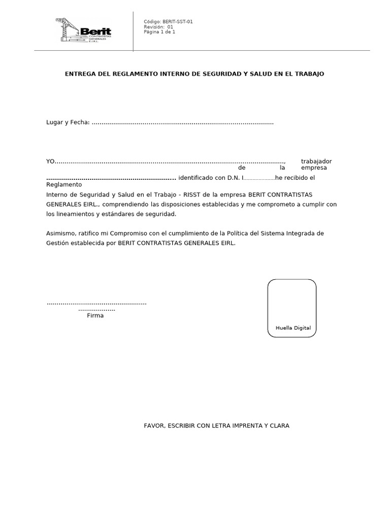 4.-Entrega Del RISST | PDF