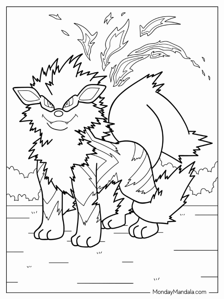 Arcanine Pokemon To Color | PDF
