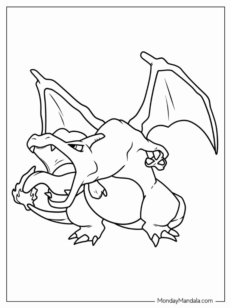 Easy To Color Charizard | PDF