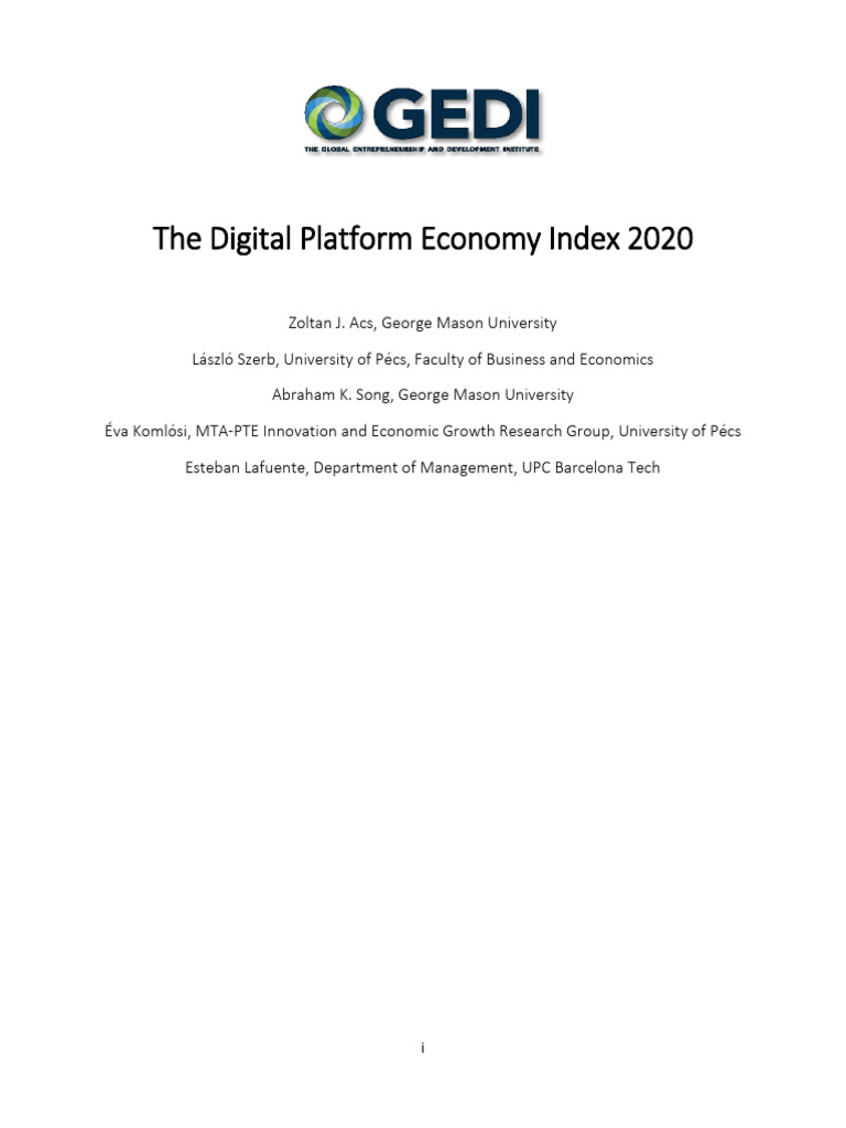 DPE 2020 Report Final | PDF | Entrepreneurship | Internet